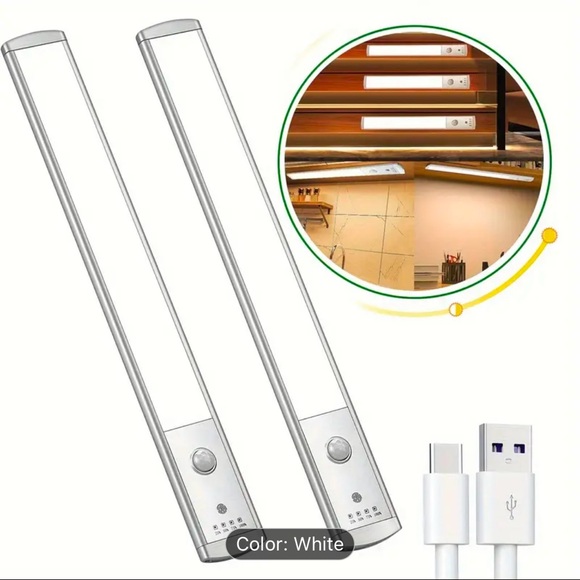 Design | 2pcs Rechargeable Led Strip Lights 5 Led Motion Sensor Indoor ...